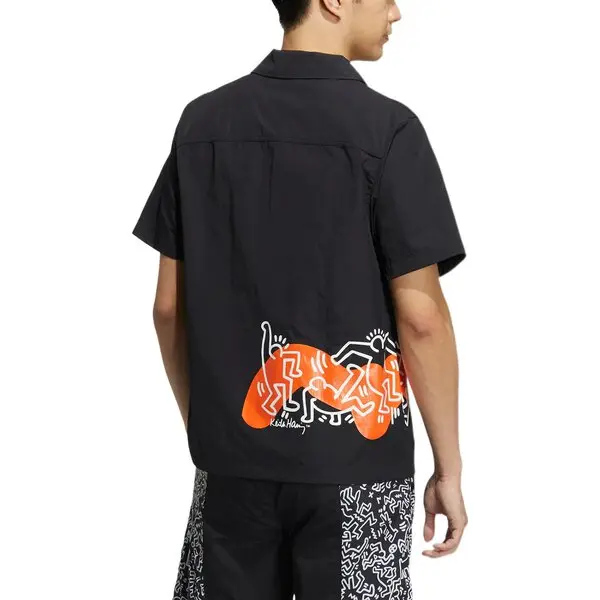 Adidas X Keith Haring Pattern Printing Short Sleeve Shirt Asia Sizing 'black