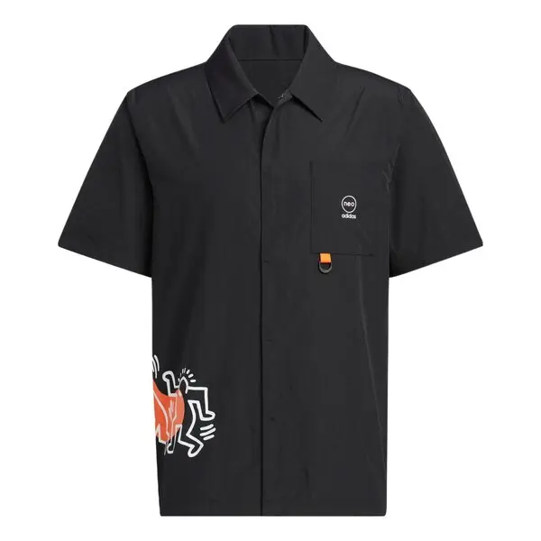 Adidas X Keith Haring Pattern Printing Short Sleeve Shirt Asia Sizing 'black - Multi-color/black