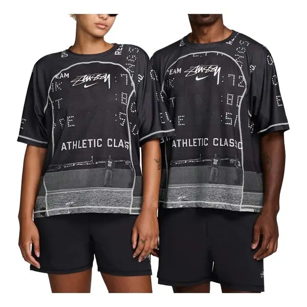 Nike X Stussy Graphic Print T-shirt - Black