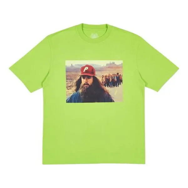 PALACE Character Printing Loose Round Neck - Green