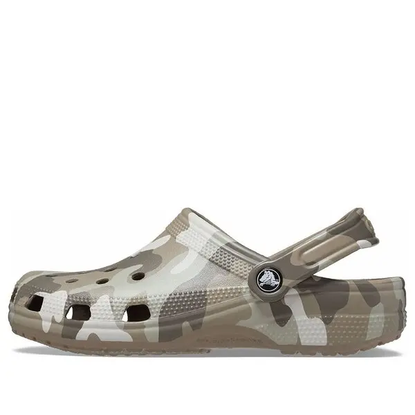 CROCS Camo Beach Clogs - Brown/white/green