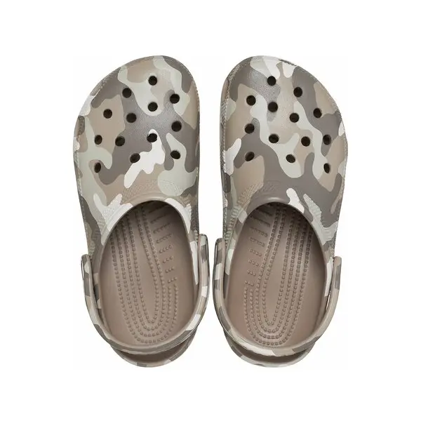 CROCS Camo Beach Clogs - Brown/white/green