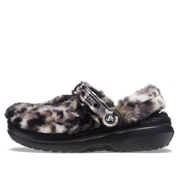 CROCS Classic Fur Sure Lined Clogs - Black/multi Roomy