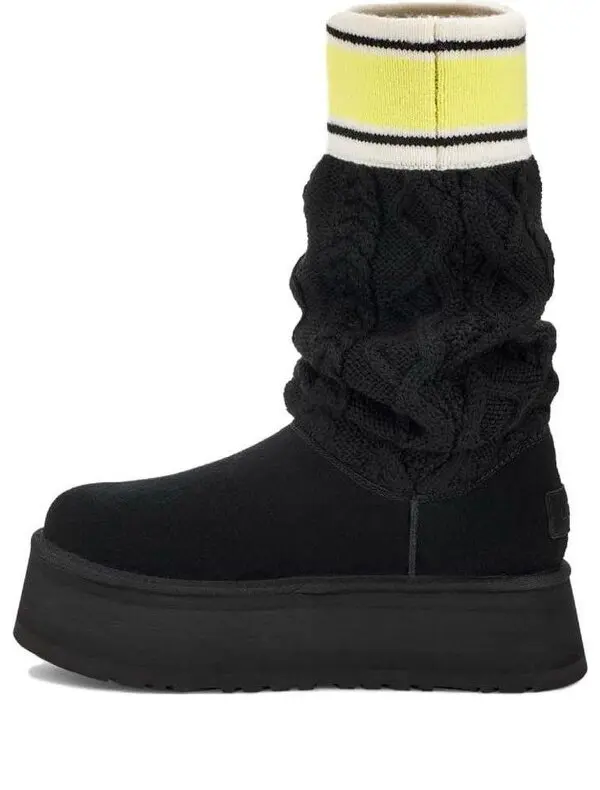 UGG Classic Sweater Letter Boot - Black