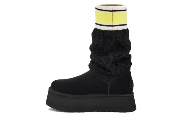 UGG Classic Sweater Letter Boot - Black
