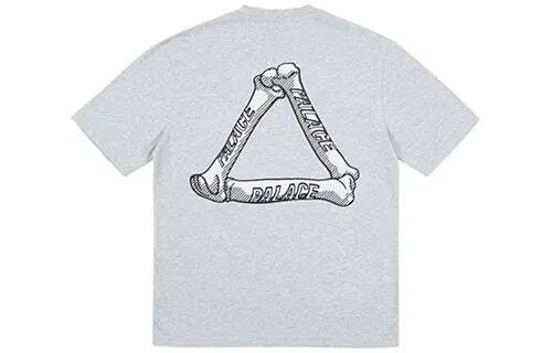 PALACE Bones Marl Logo Printing Short Sleeve T-shirt - Grey
