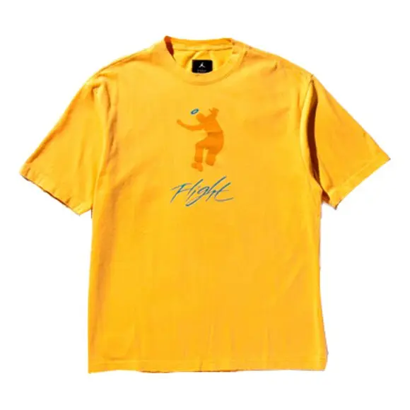 JORDAN X Union Crossover Solid Color Alphabet Pattern Printing Round Neck Short Sleeve Us Edition Yellow - Default Color