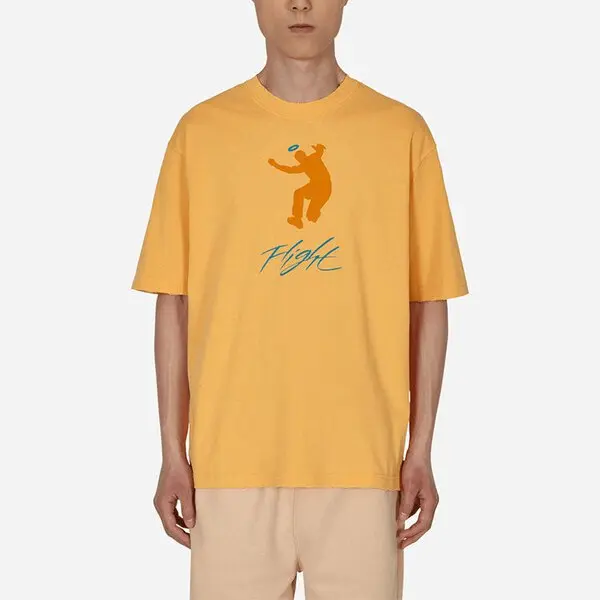 JORDAN X Union Crossover Solid Color Alphabet Pattern Printing Round Neck Short Sleeve Us Edition Yellow - Default Color