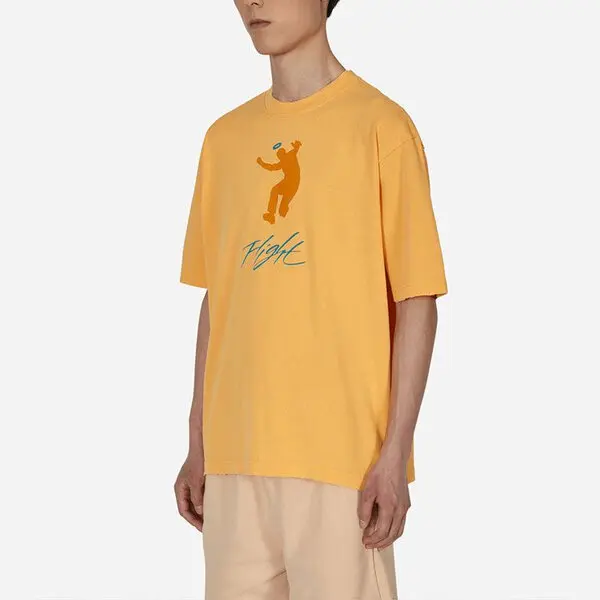 JORDAN X Union Crossover Solid Color Alphabet Pattern Printing Round Neck Short Sleeve Us Edition Yellow - Default Color