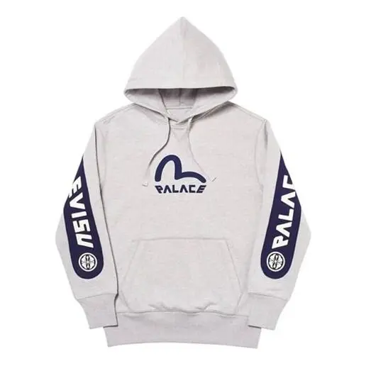 PALACE X Evisu Logo Hoodie - Grey