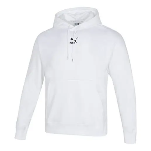 PUMA Logo Print Hoodie - White