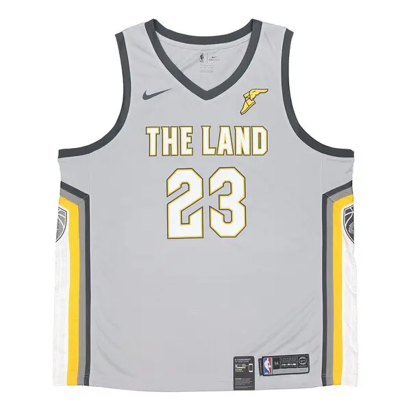 Nike Lebron James Cleveland Cavaliers City Edition Swingman Jersey #23 - Silver/yellow
