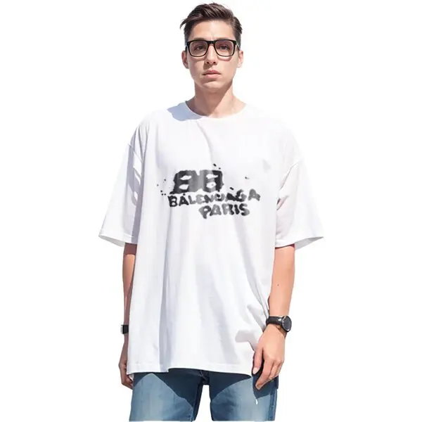 Balenciaga Hand-drawn Bb Icon T-shirt Medium Fit 'white Black
