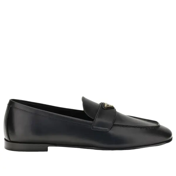 Prada Fw25 Triangle Logo Loafer - Black