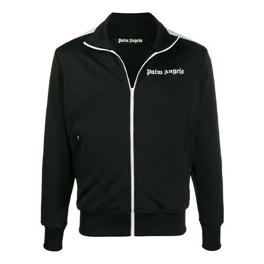 Palm Angels Sporty Stripes Zip-up Track Jacket - Black