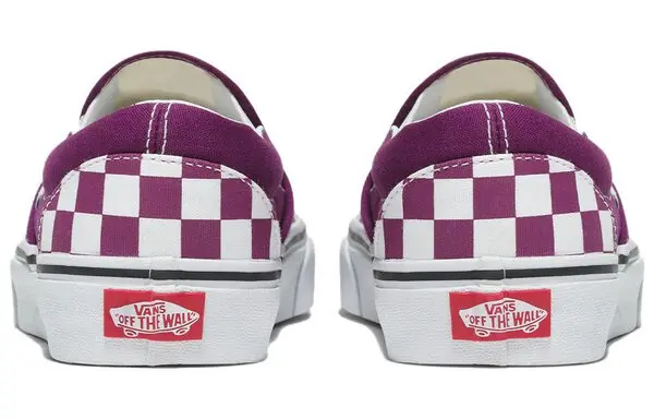 VANS Classic Slip-on Checkerboard Sneakers - Purple/white