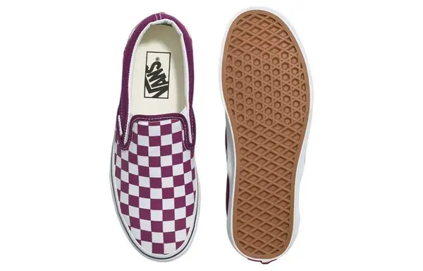 VANS Classic Slip-on Checkerboard Sneakers - Purple/white