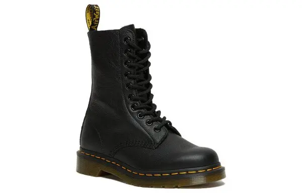 Dr. Martens 1490 Virginia Leather Lace-up Boots - Black