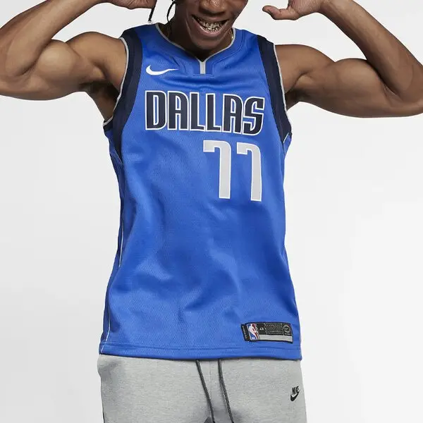Nike Nba Dallas Mavericks Luka Doncic #77 Basketball Jersey - Blue