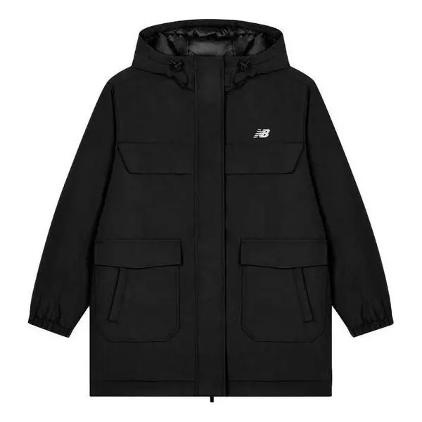 NEW BALANCE Winter Warm Hooded Down Jacket Asia Sizing 'black - Black/brown