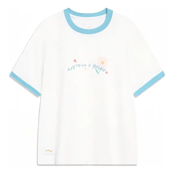 LI-NING Anything Is Possible Graphic T-shirt - White/blue