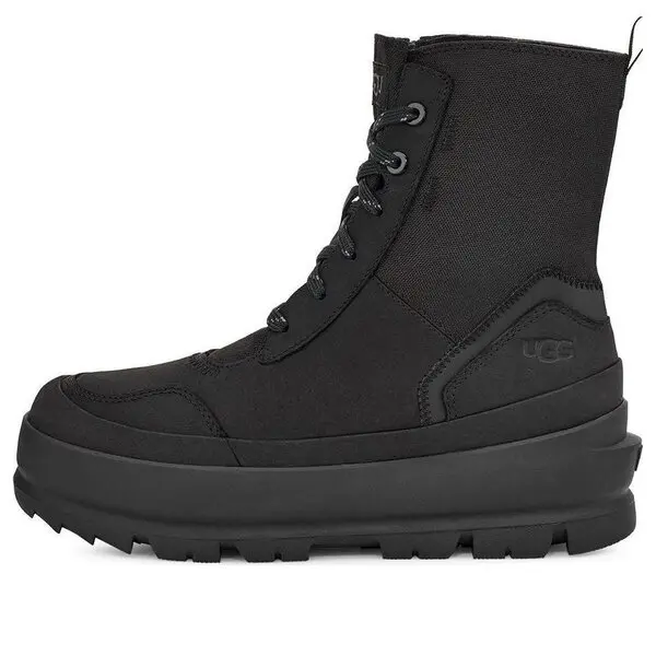 UGG Lug Sole Lace-up Boots - Black