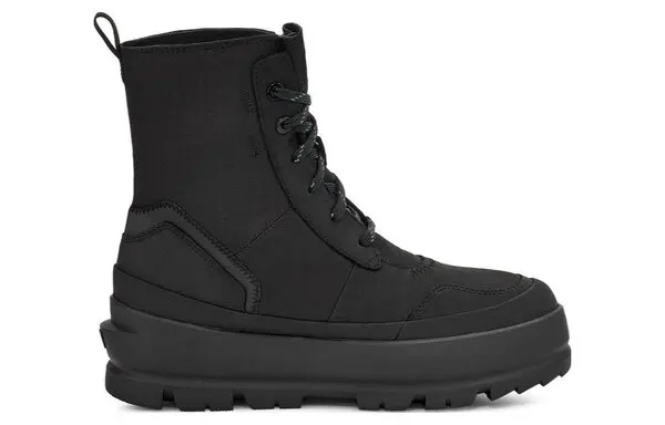 UGG Lug Sole Lace-up Boots - Black