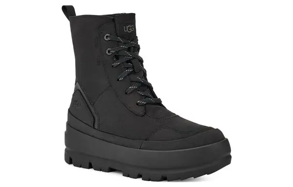 UGG Lug Sole Lace-up Boots - Black