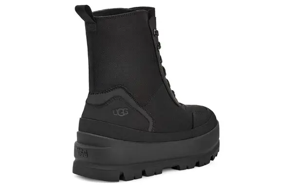 UGG Lug Sole Lace-up Boots - Black