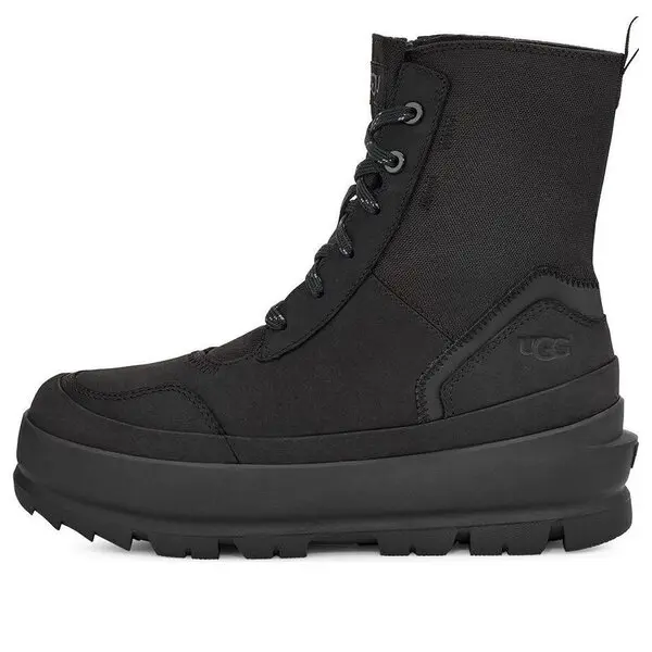 UGG Lug Sole Lace-up Boots - Black
