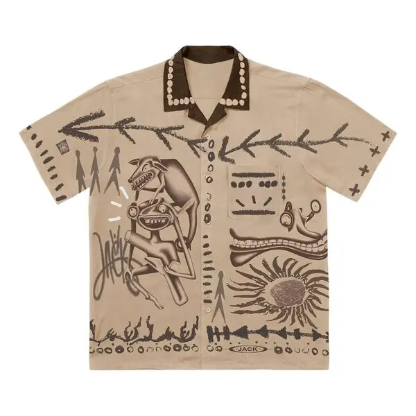 TRAVIS SCOTT Cactus Jack Fw22 Painter's Button Up Shirt - Tan