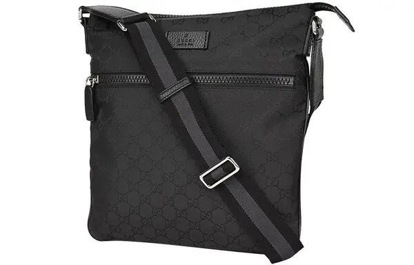 Gucci Logo Stripe Webbing Shoulder Strap Nylon Messenger Bag