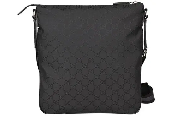 Gucci Logo Stripe Webbing Shoulder Strap Nylon Messenger Bag