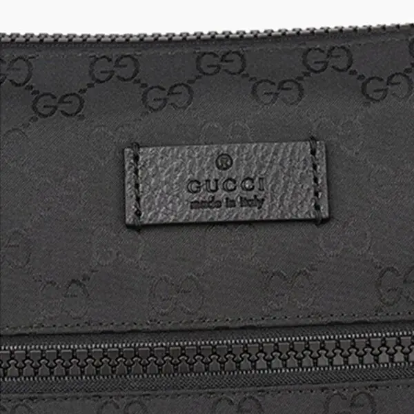 Gucci Logo Stripe Webbing Shoulder Strap Nylon Messenger Bag