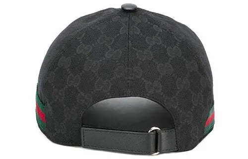 Gucci Original Gg Canvas Baseball Hat With Web - Black