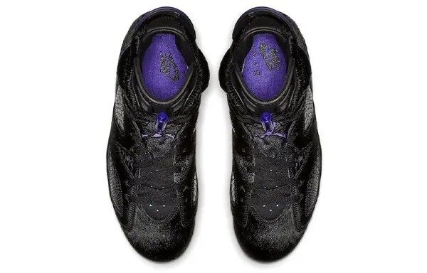 JORDAN Social Status X 6 Retro 'pony Hair' High Top Sneakers - Black/dark Concord