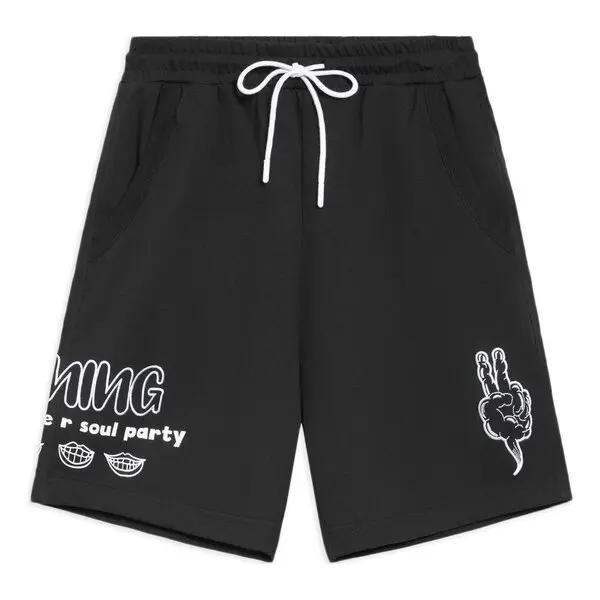 LI-NING Graphic Shorts - Black/white