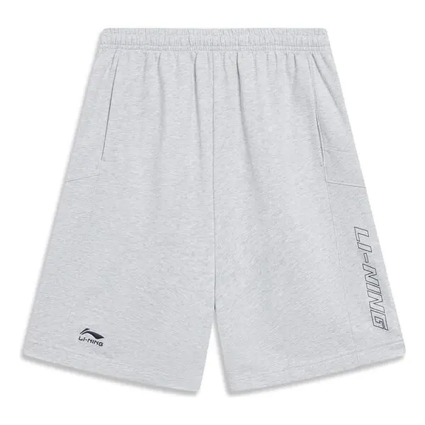 LI-NING Graphic Straight Shorts - Grey/black
