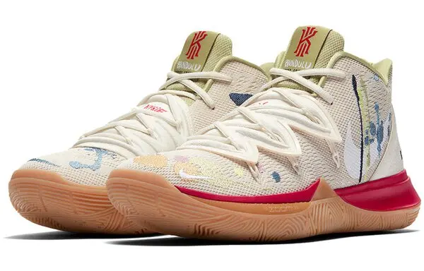 Nike Bandulu X Kyrie 5 "embroidered Splatters" Sneakers - Cream