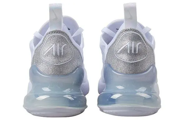 Nike Max 270 Metallic Summit White Athletic Sneakers - White/blue