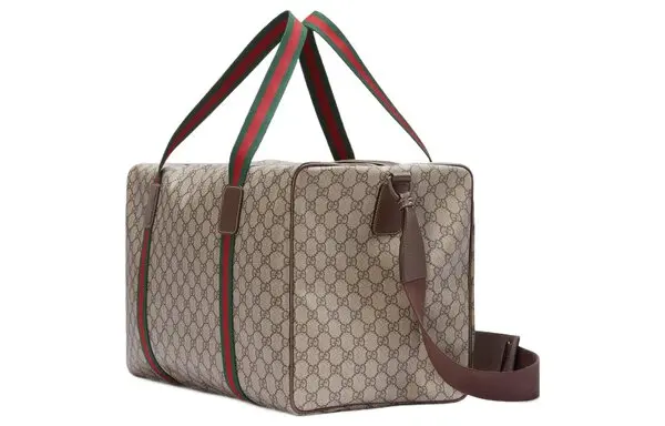 Gucci Medium Duffle Bag With Web - Beige/brown