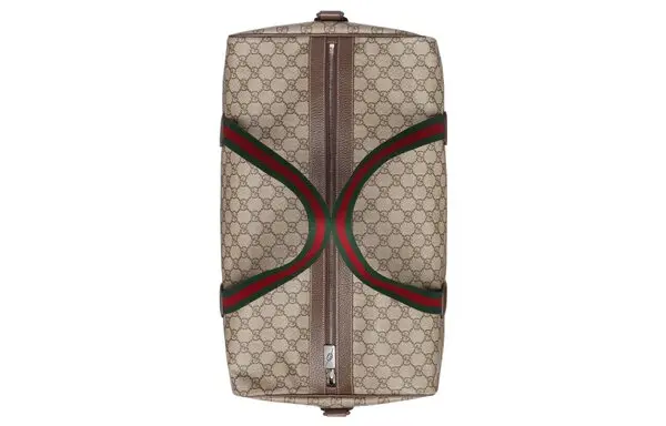 Gucci Medium Duffle Bag With Web - Beige/brown
