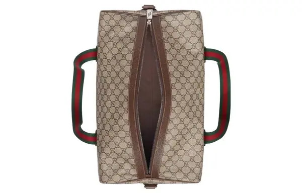Gucci Medium Duffle Bag With Web - Beige/brown