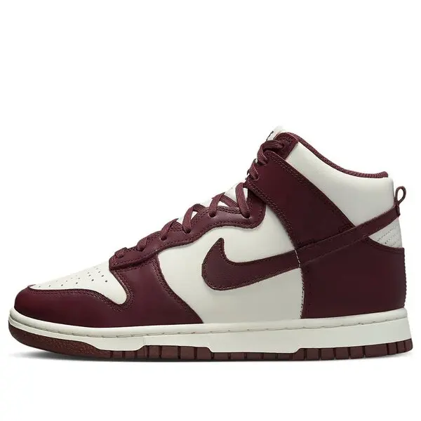 Nike Dunk High "burgundy Crush" Lace-up Leather And Mesh Sneakers - Wine Red