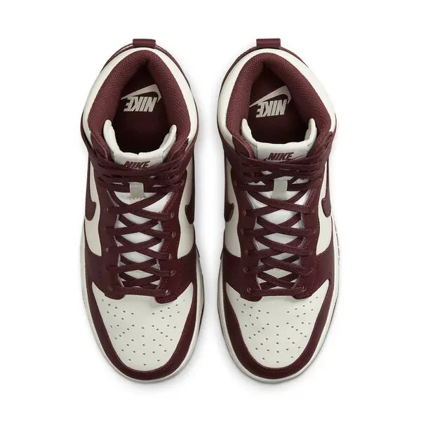Nike Dunk High "burgundy Crush" Lace-up Leather And Mesh Sneakers - Wine Red