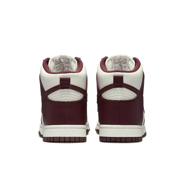 Nike Dunk High "burgundy Crush" Lace-up Leather And Mesh Sneakers - Wine Red