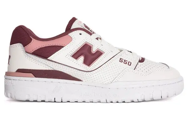 NEW BALANCE 550 Sneakers - White/washed Burgundy