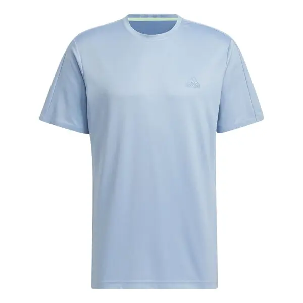 Adidas Casual Cooling Solid Color Crew Neck T-shirt Asia Sizing - Teal