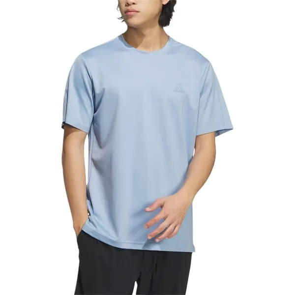 Adidas Casual Cooling Solid Color Crew Neck T-shirt Asia Sizing - Teal