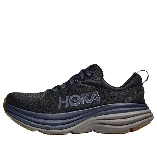 Hoka One One Bondi 8 Athletic Sneakers - Black/iron Ore